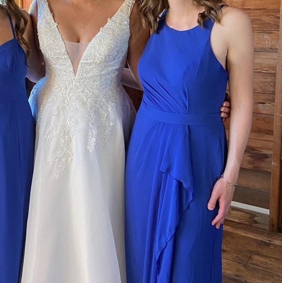 Azazie | Dresses | Azazie Cassandra Bridesmaid Dress Royal Blue | Poshmark